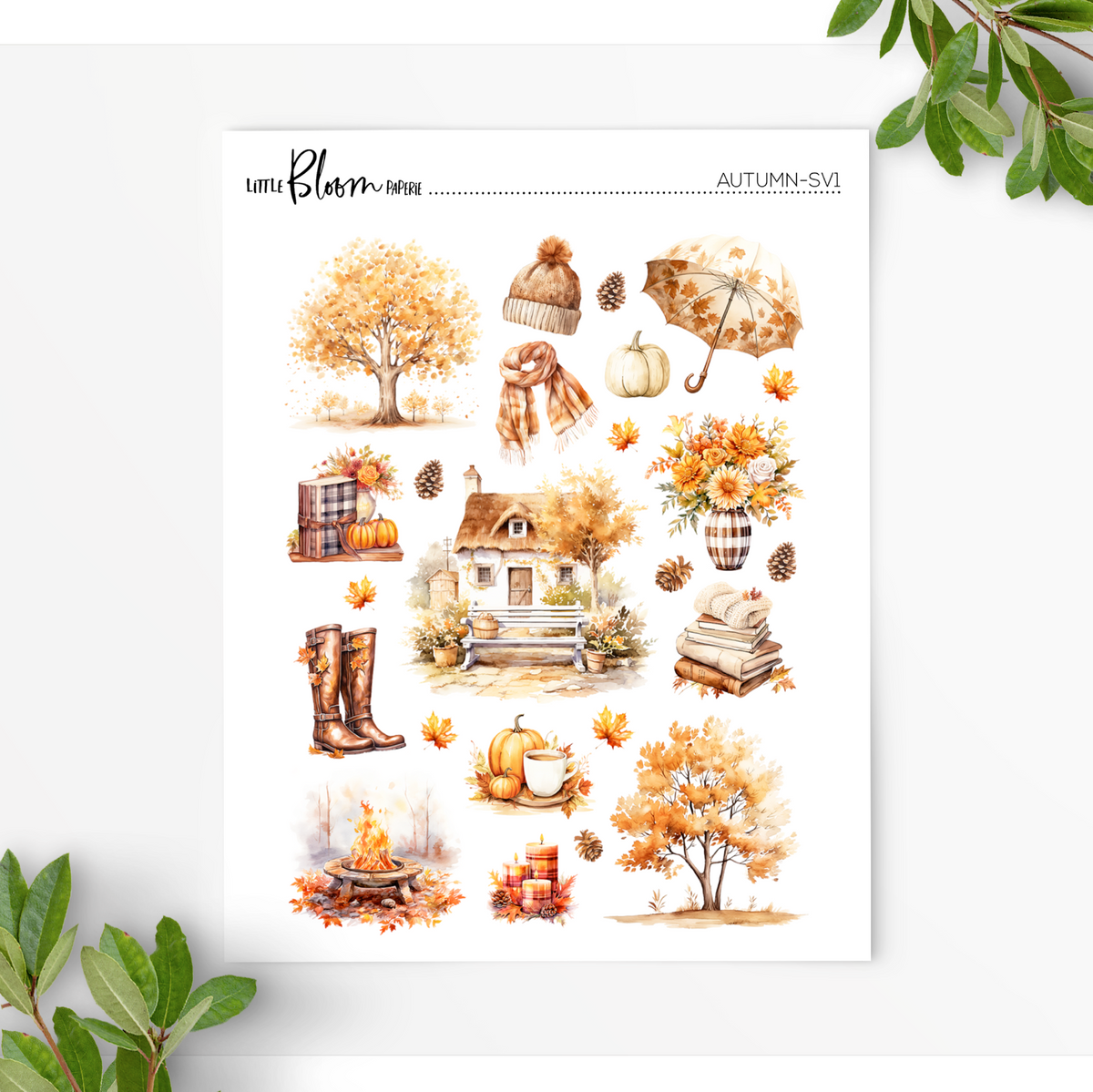 Autumn Deco - V1 Small | Journaling Deco – LittleBloomPaperie