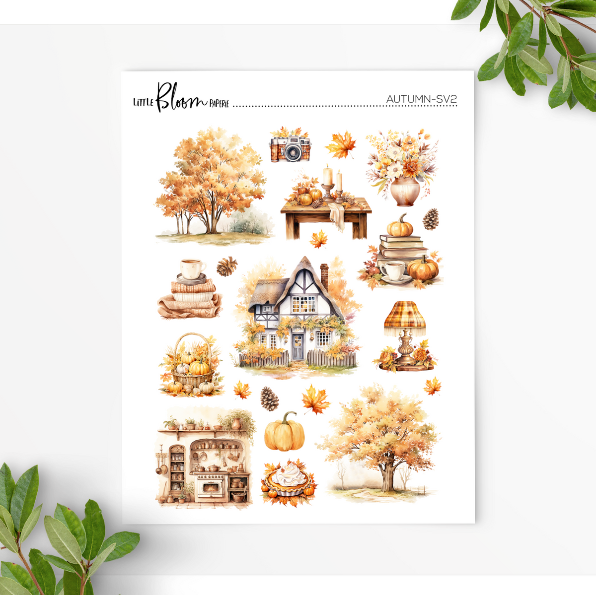 Autumn Deco - V2 Small | Journaling Deco – LittleBloomPaperie