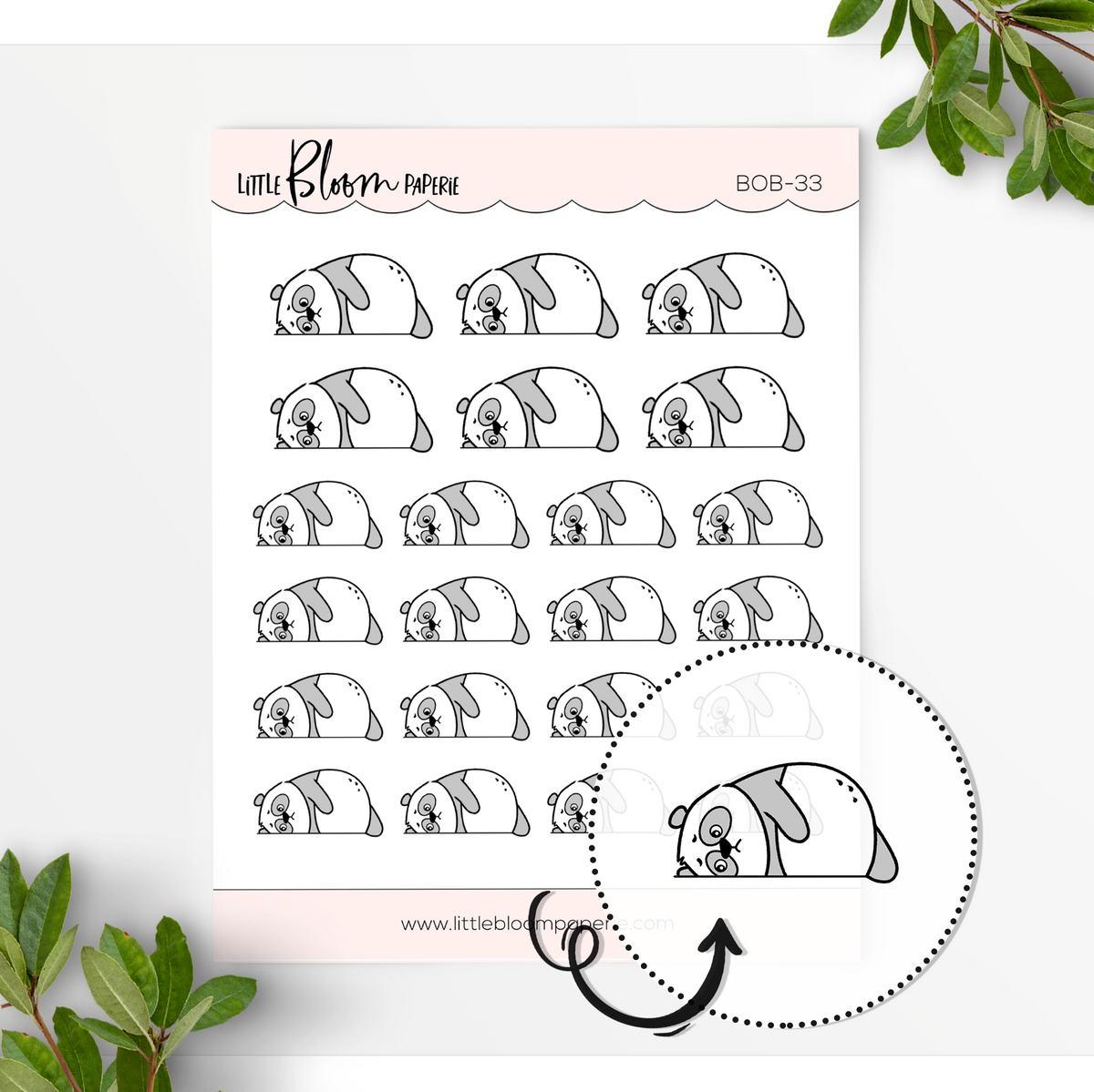 Not today/Sad BOB | Bob the Panda Stickers – LittleBloomPaperie