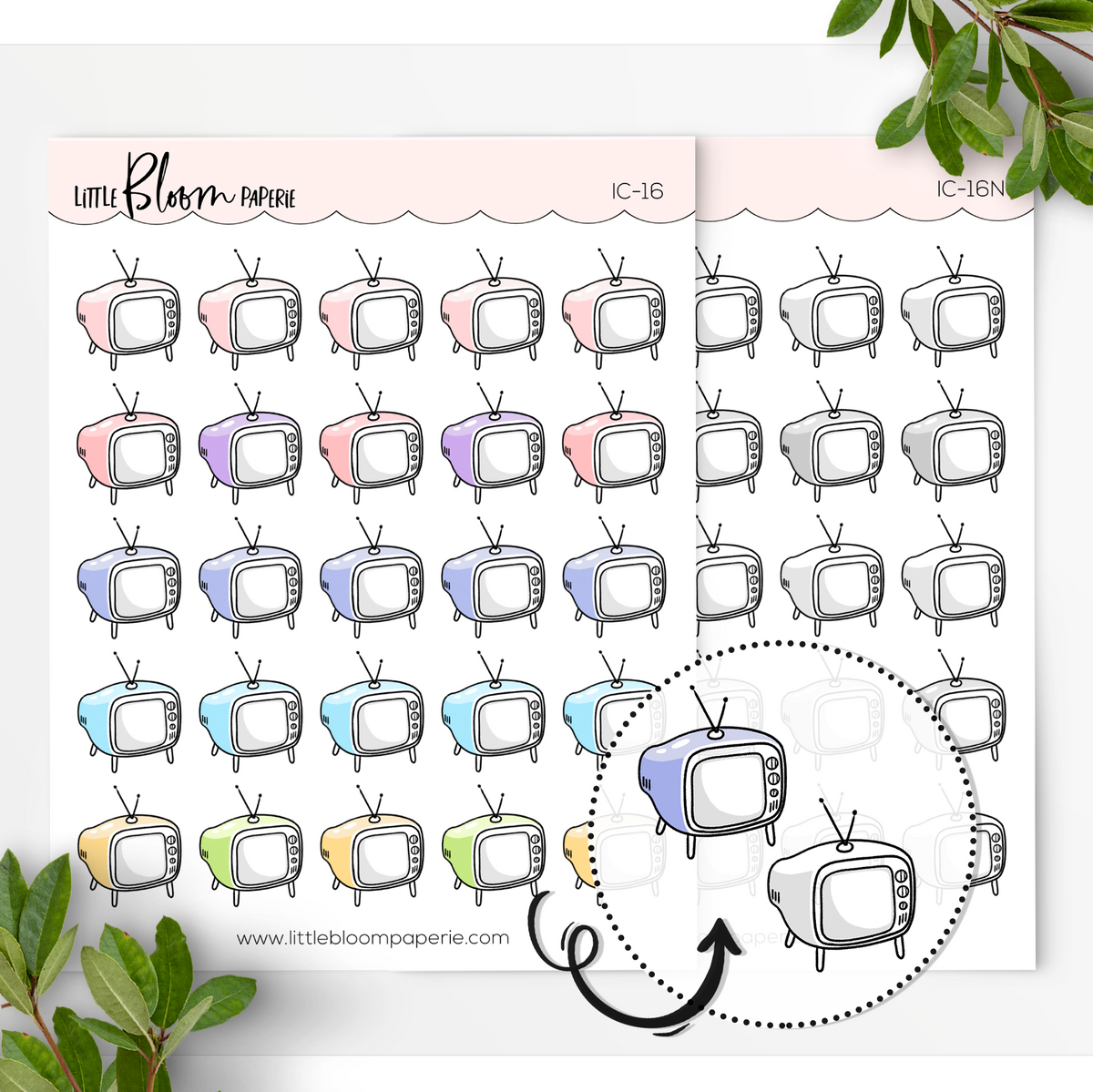 Retro TV | Doodle Icons – LittleBloomPaperie