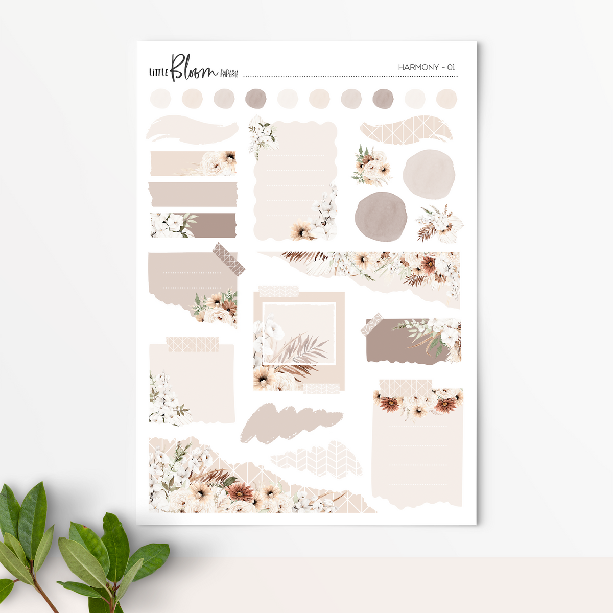 Journaling stickers / Option 1 | Harmony – LittleBloomPaperie