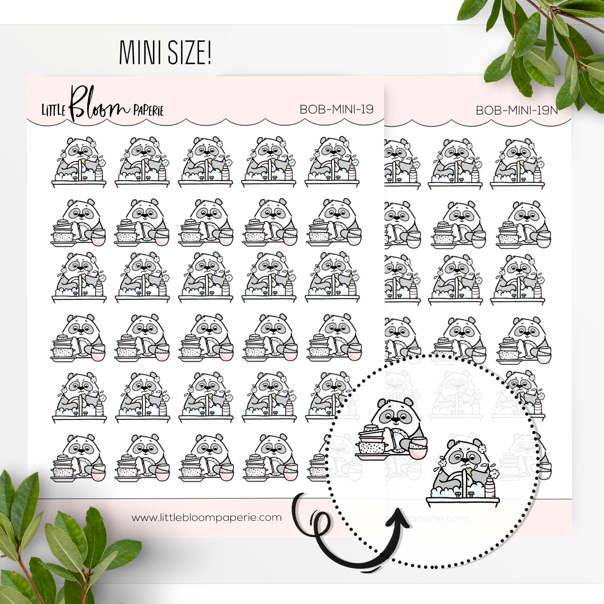 Dishes MINI BOB | Bob the Panda Stickers – LittleBloomPaperie