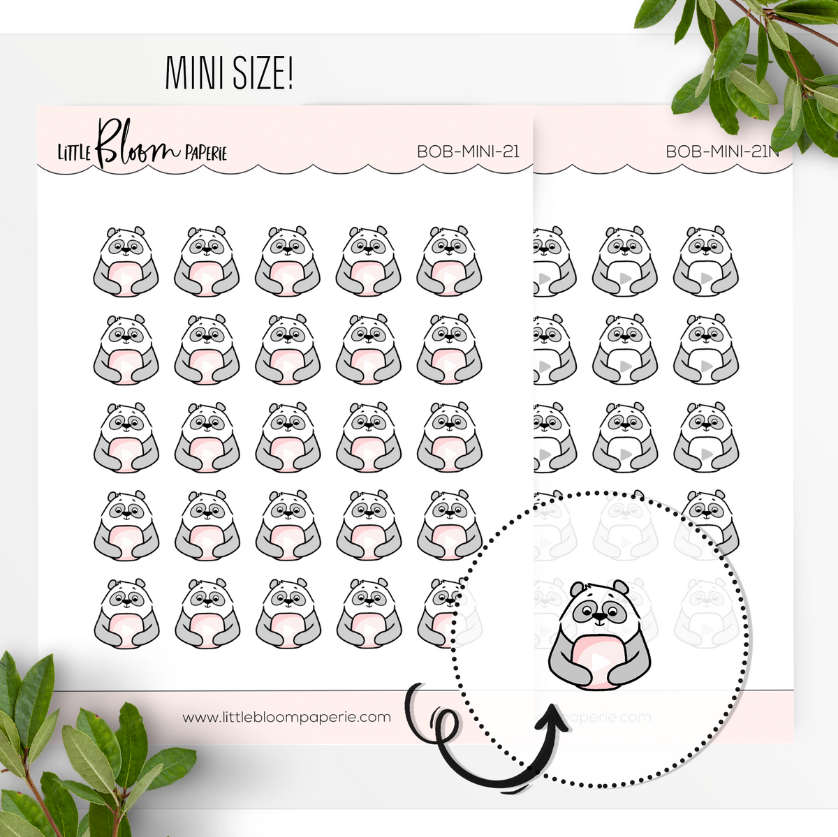 Play button MINI BOB | Bob the Panda Stickers – LittleBloomPaperie