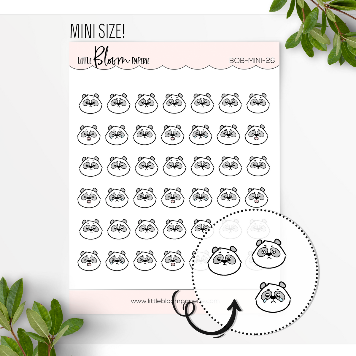 Faces - Option 2 MINI BOB | Bob the Panda Stickers – LittleBloomPaperie
